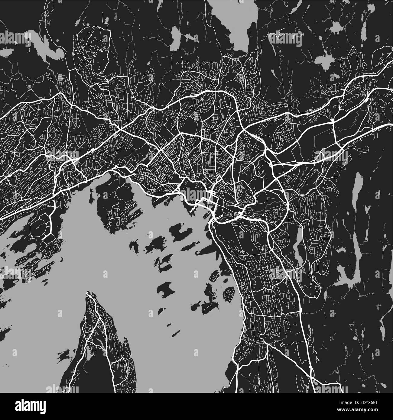 Plan de la ville urbaine d'Oslo. Illustration vectorielle, affiche ...