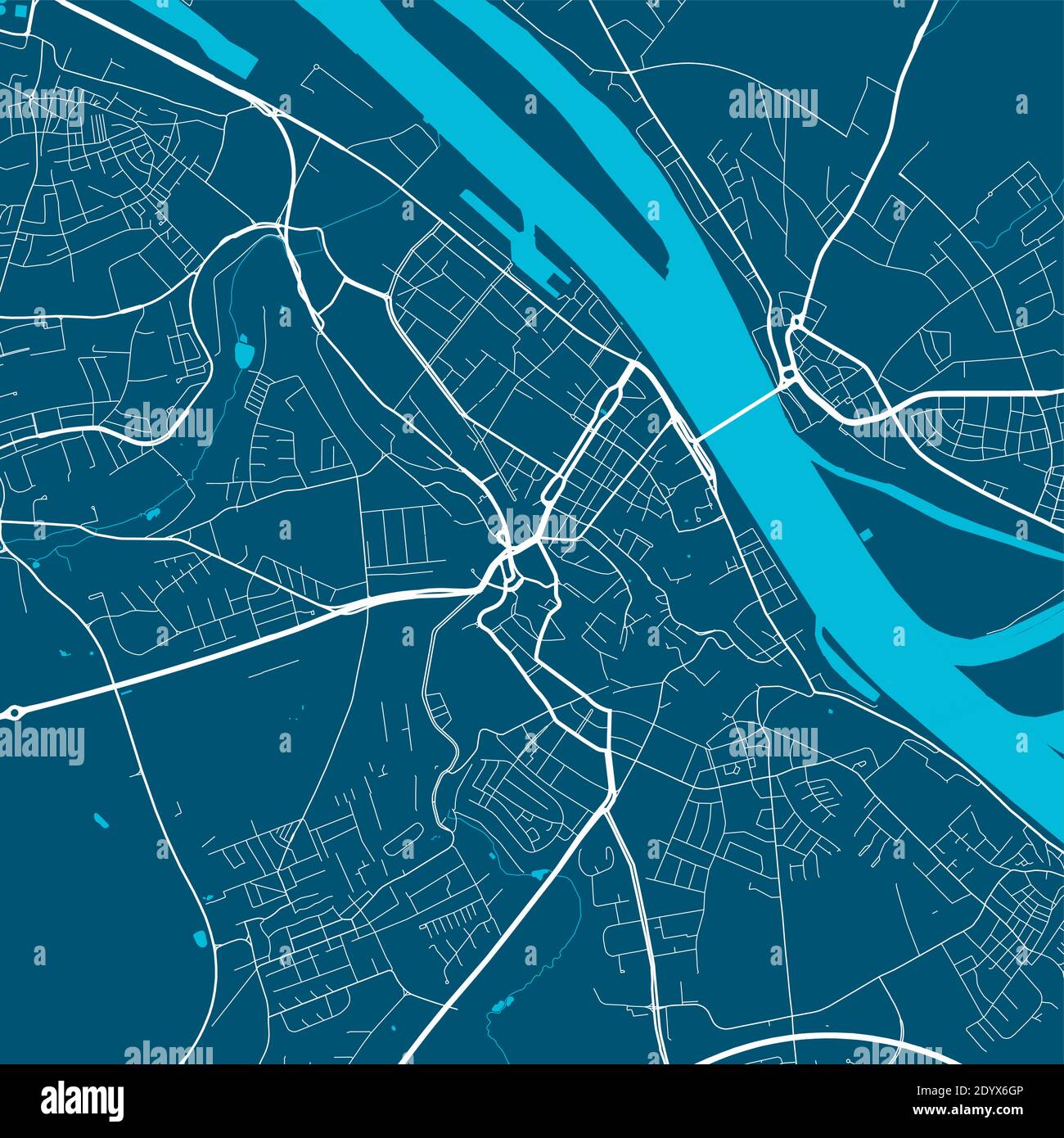 Carte détaillée du quartier administratif de Mayence. Illustration ...