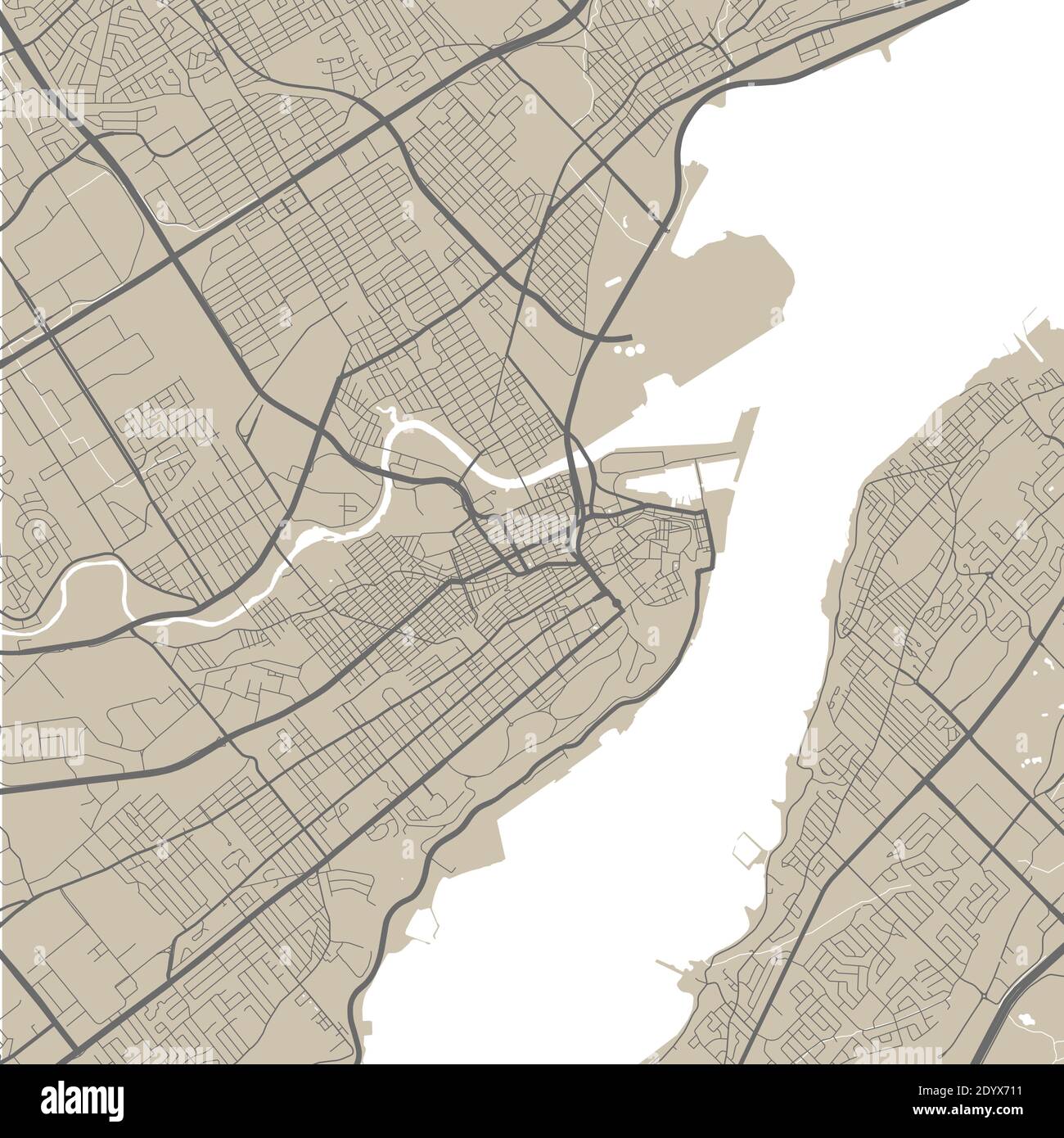 Carte vectorielle du Québec. Illustration d'une affiche de plan de rue ...