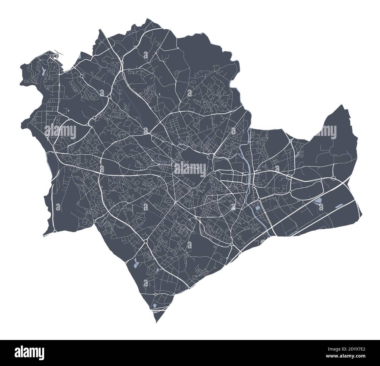 Plan de Montpellier. Carte vectorielle détaillée du quartier ...