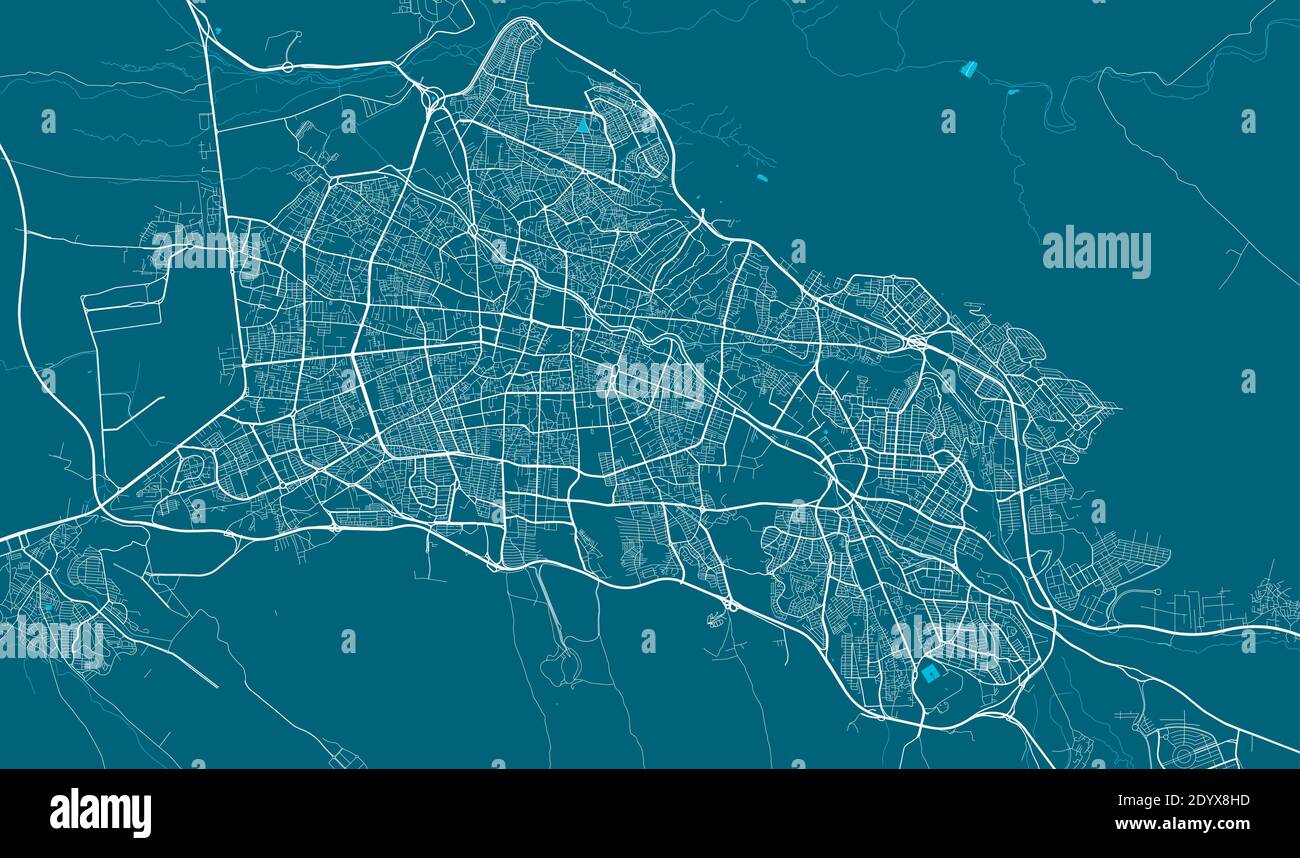 Carte détaillée de la zone administrative de la ville de Tabriz ...