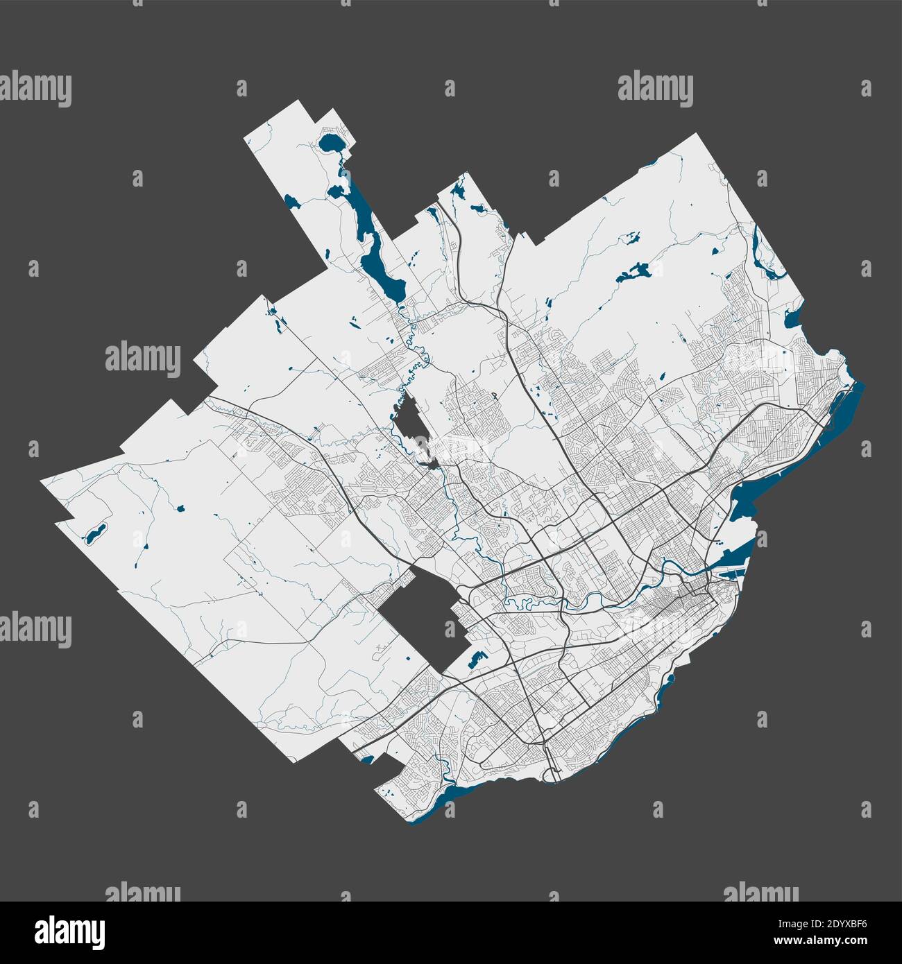 Carte du Québec. Carte détaillée de la zone administrative de Québec ...
