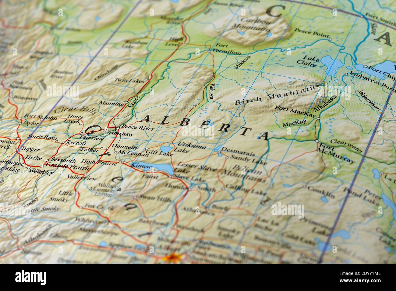 Carte de l'Alberta Photo Stock - Alamy