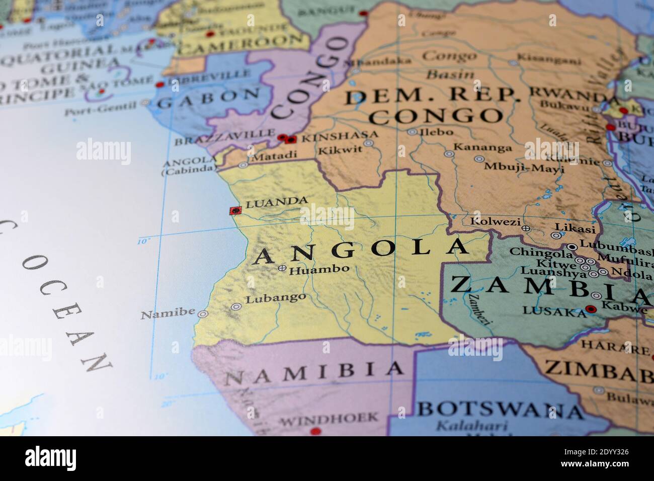 Carte de l’Angola Photo Stock - Alamy