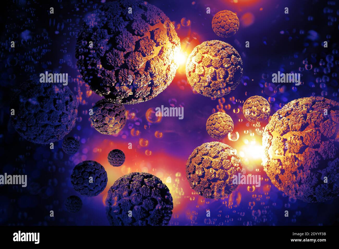 Maladie infectieuse cellules du virus du papillome humain illustration ...