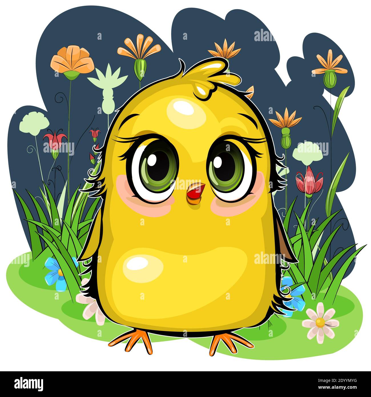 Un peu de poussin. Poussin drôle. Joli et drôle oiseau de bébé. L'objet ...