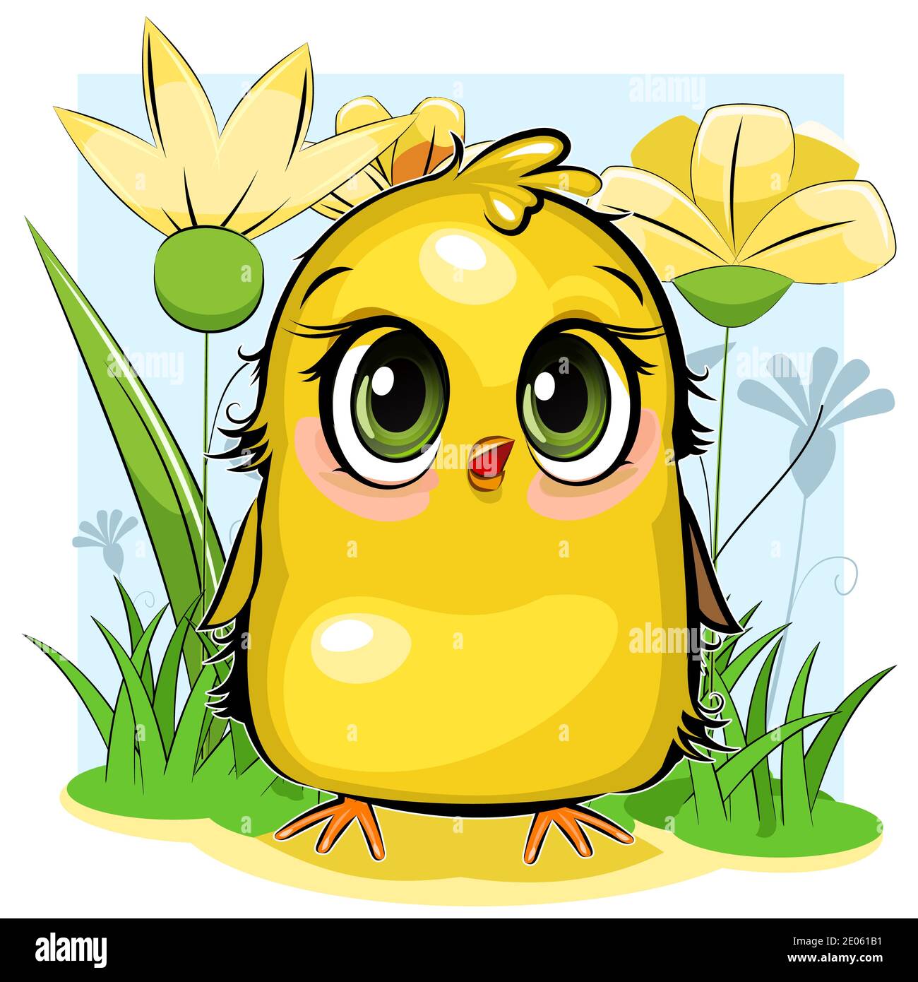 Un peu de poussin. Poussin drôle. Joli et drôle oiseau de bébé. L'objet ...