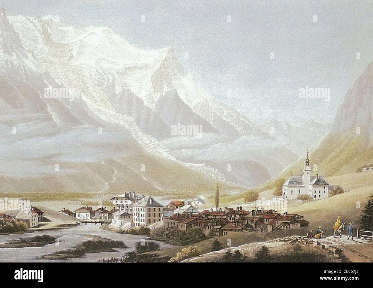 Le mont blanc vu de Chamouni, tableau de Jean Dubois (Château du XXè ...