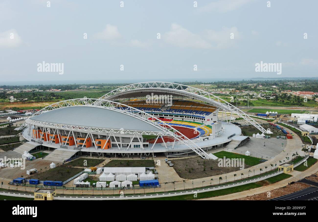 Vue aérienne du Stade de l'Amitie lors de la coupe d'Afrique des ...