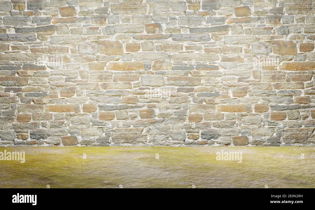 Ancien mur du château médiéval. Extérieur du mur défensif médiéval ...