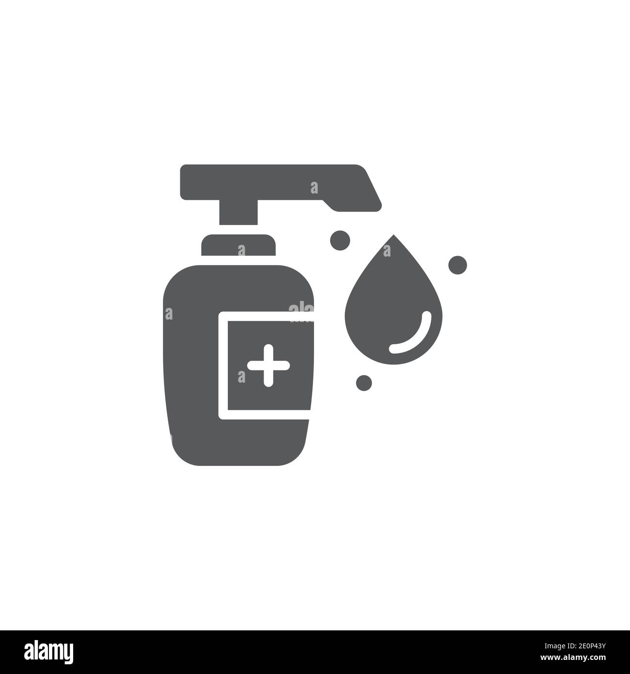 Icône de désinfectant pour les mains, couleur, ligne, signe vectoriel ...