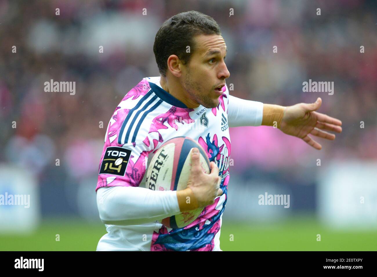 Julien Arias de Stade Francais lors du match de rugby Top 14 français ...