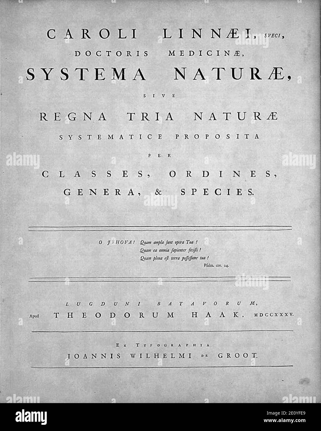 Systema naturae linne Banque de photographies et d’images à haute ...