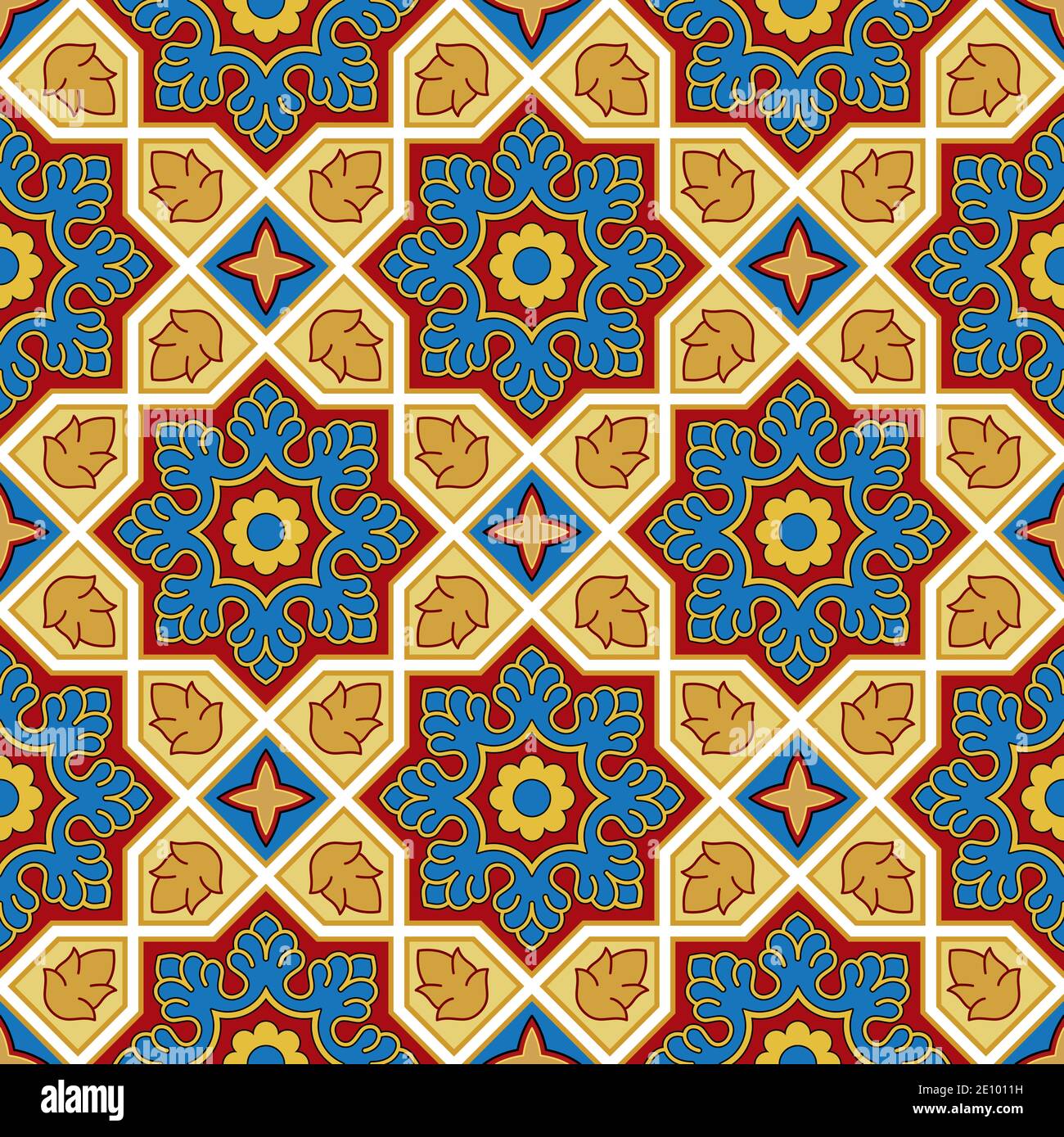 Arrière-plan à motif traditionnel Sindhi, fond d'écran bleu, rouge et ...