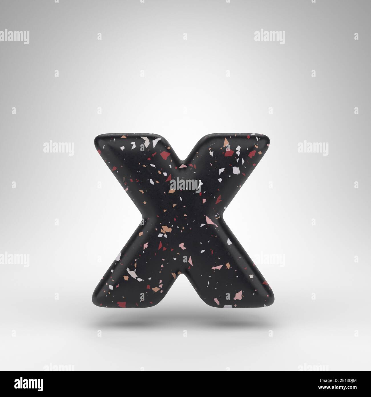 Lettre X minuscule sur fond blanc. Police de rendu 3D avec texture de ...