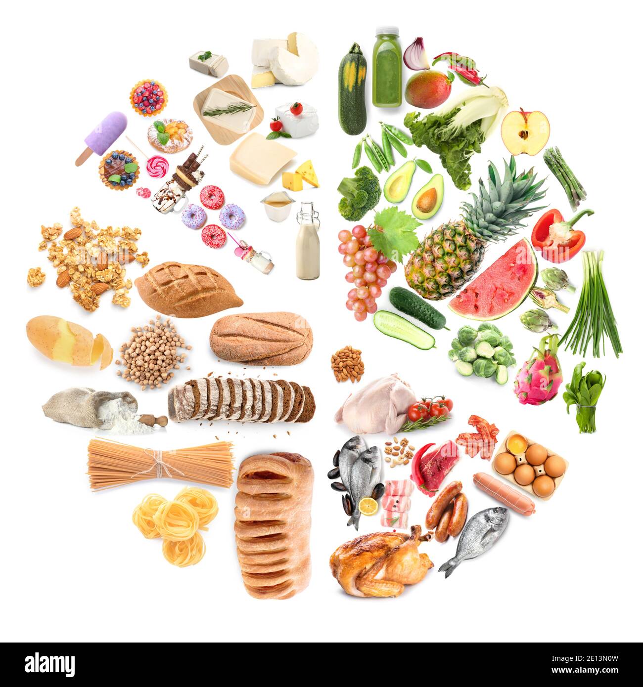 Malbouffe versus alimentation saine Banque de photographies et d’images ...