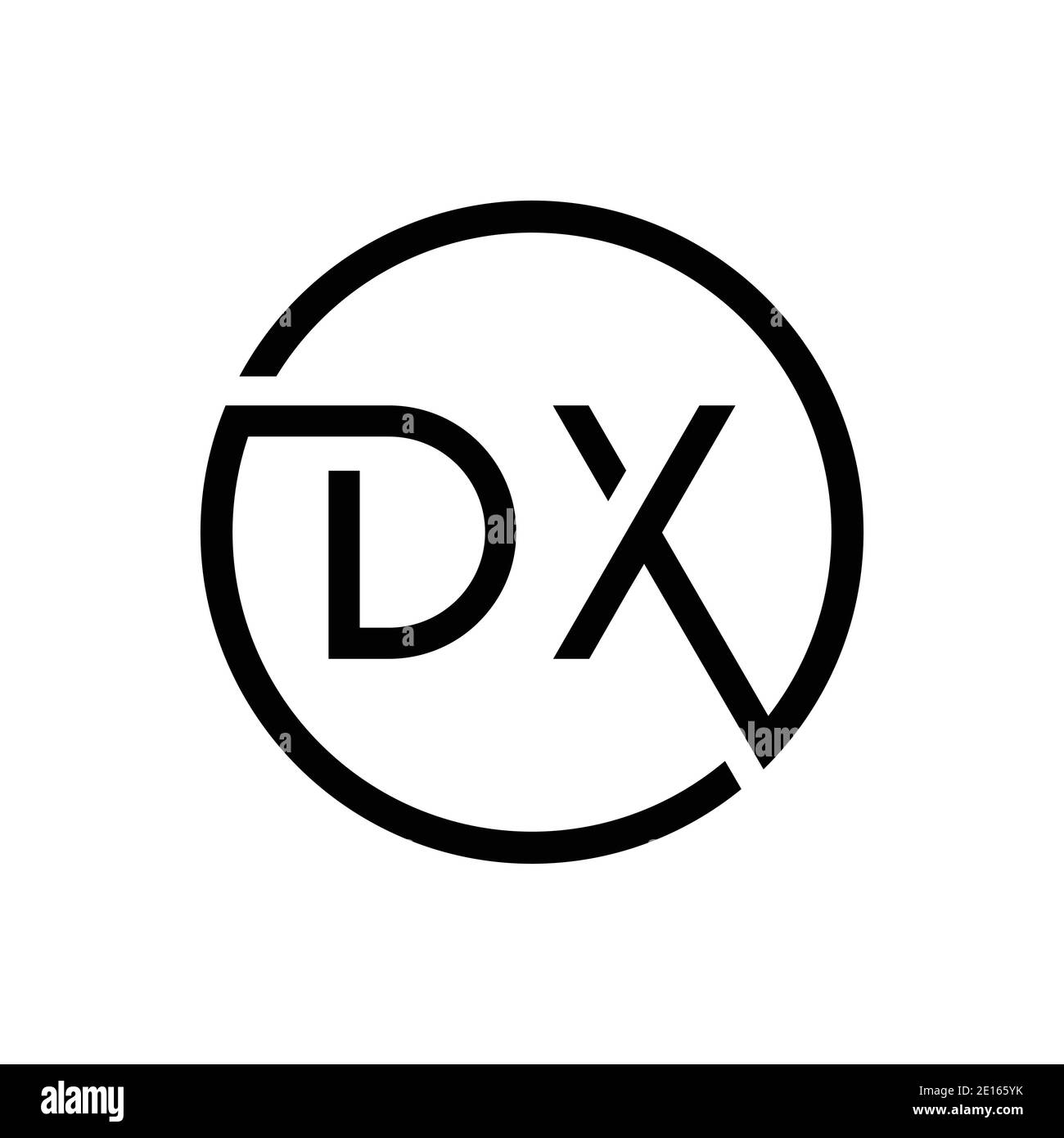 Logo de lettre dx Banque d'images noir et blanc - Alamy