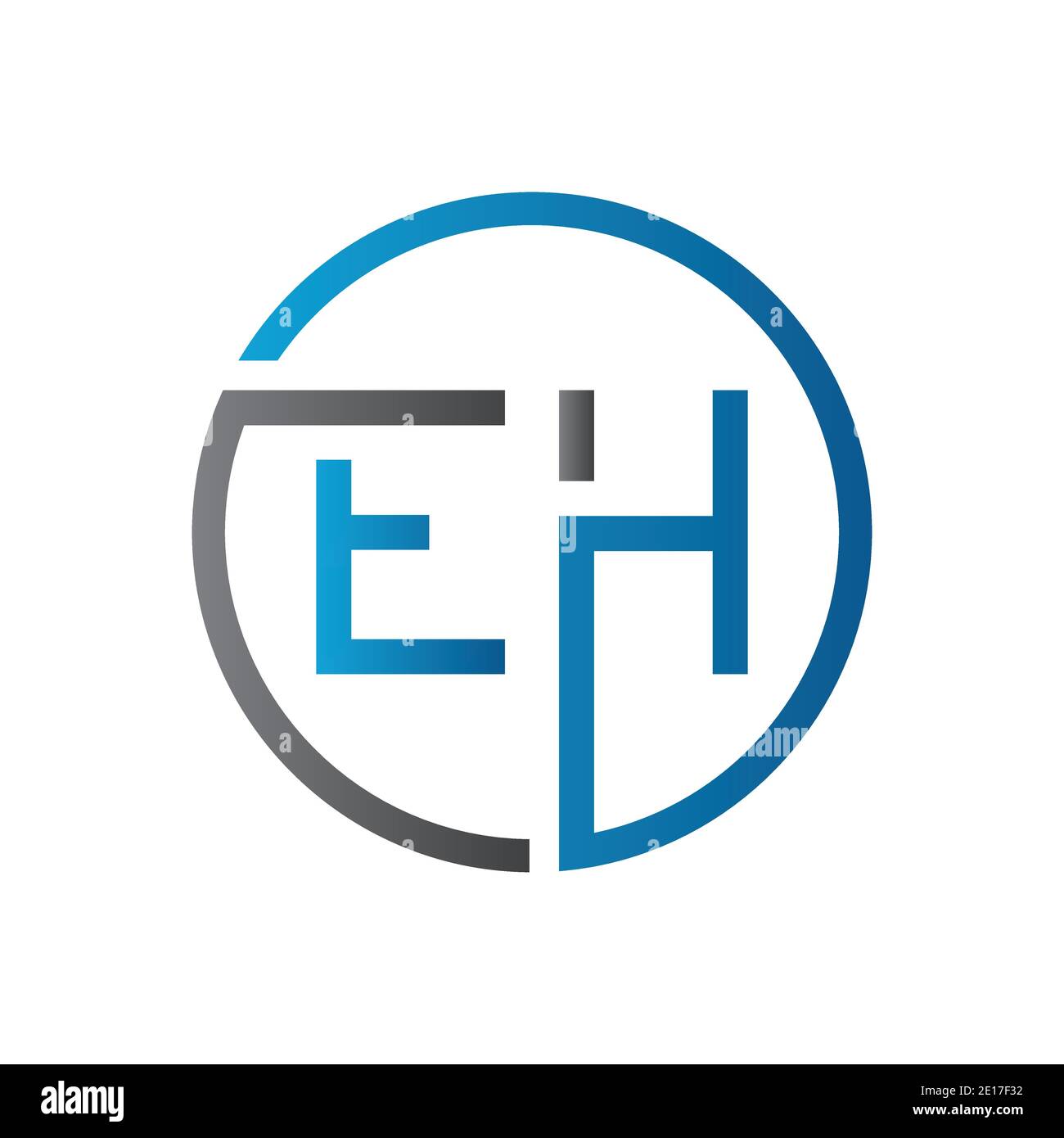 Modèle original de vecteur de typographie de logo EH Letter. Design du ...