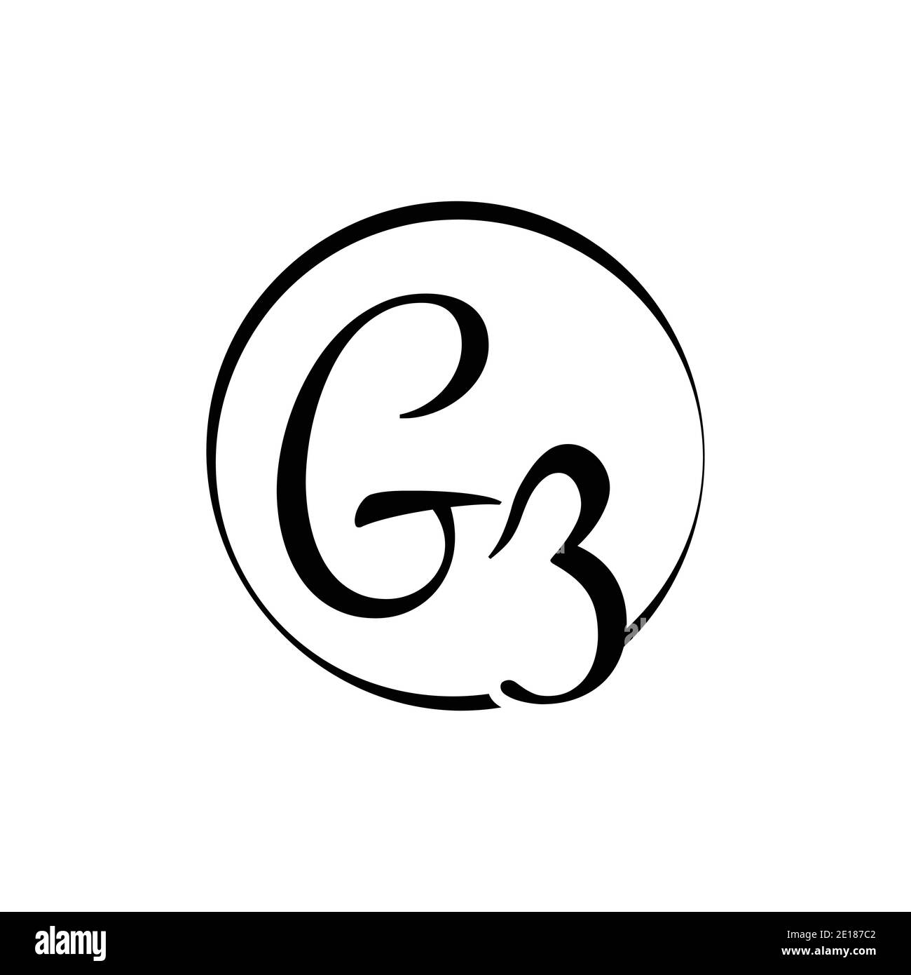 Original GZ script lettre logo modèle vectoriel de typographie créative. Design du logo Creative ...