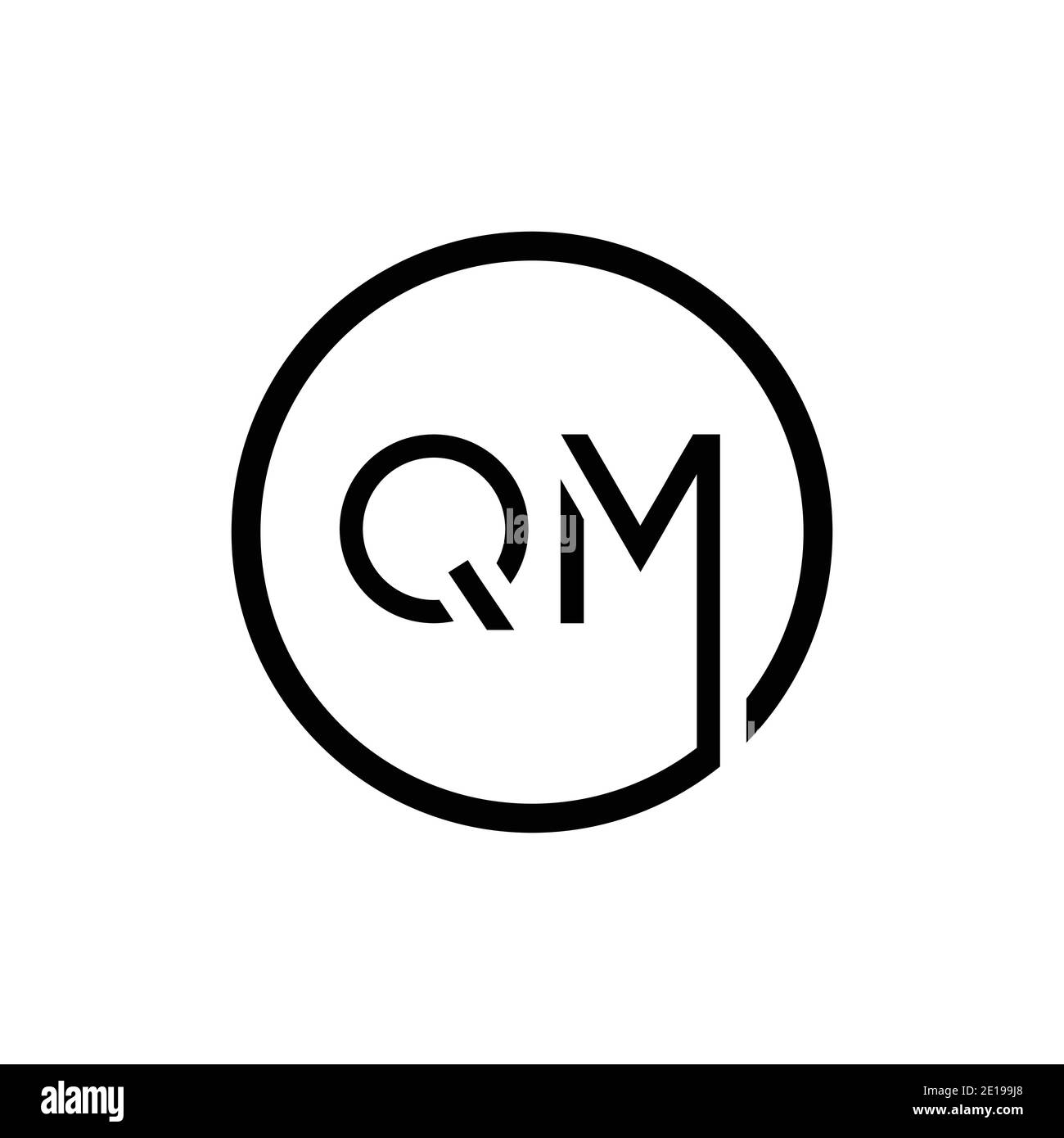 Modèle vectoriel de conception de logo QM de lettre circulaire initiale ...
