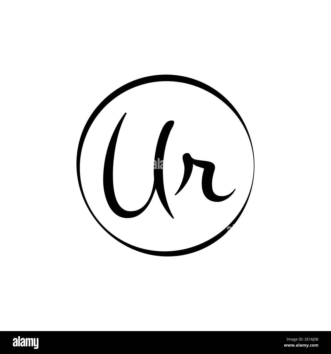 Lettre UR initiale logo Design Vector Template. Résumé lettre de script ...