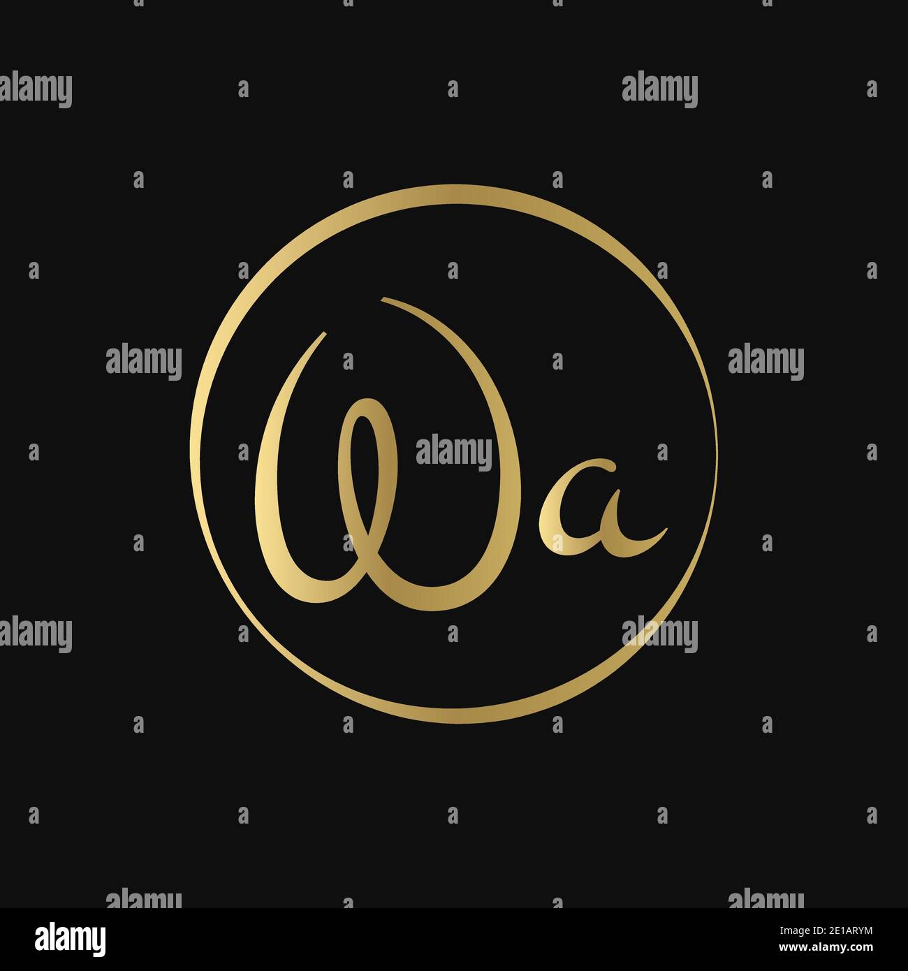 Modèle de vecteur de création de logo Creative WA Letter. Lettre de ...