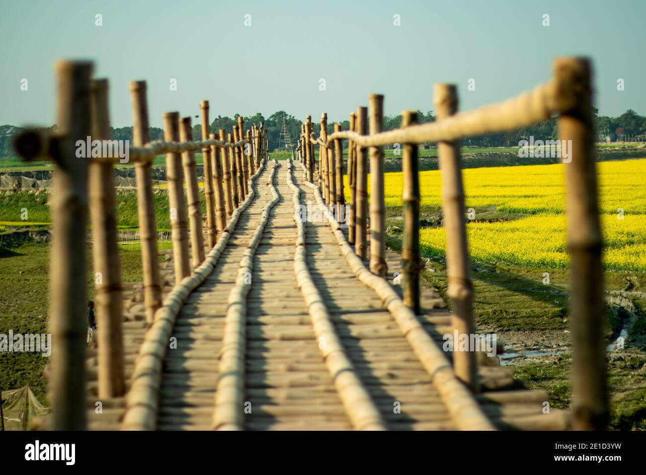 Wooden bamboo suspension bridge Banque de photographies et d’images à ...