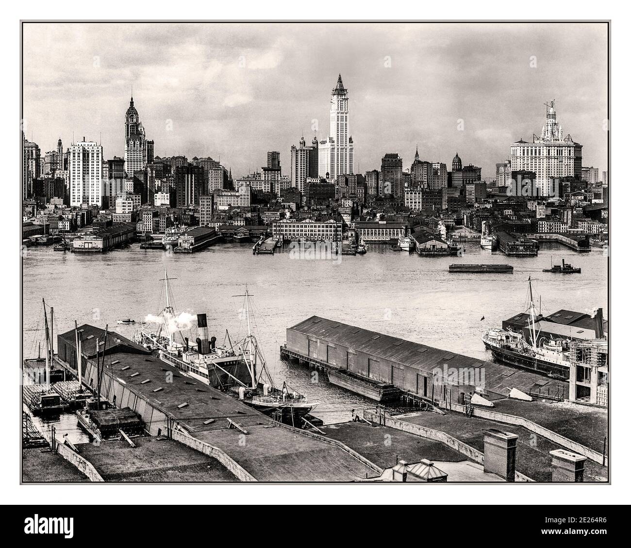 1900 Archives Manhattan historique horizon New York vers 1912. Vue sur ...