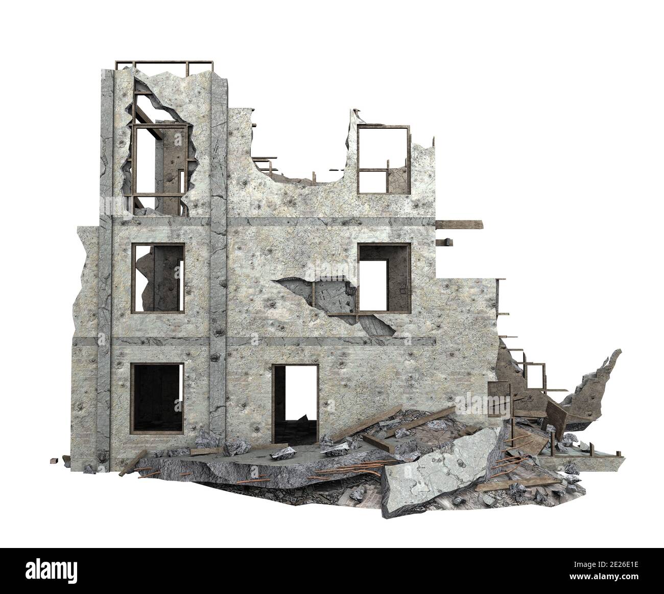 Facade maison en ruine Banque d'images détourées - Alamy