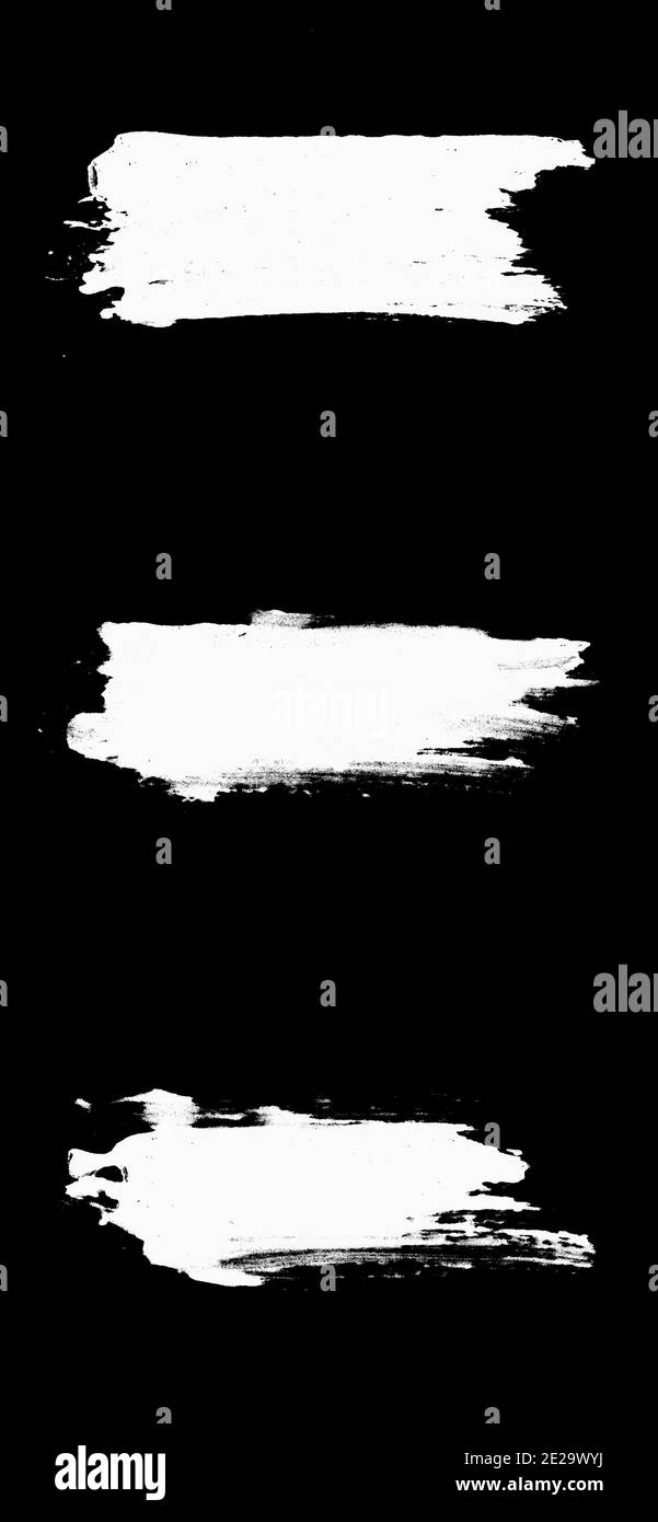 définir trois traits blancs de peinture isolés sur un fond noir ...
