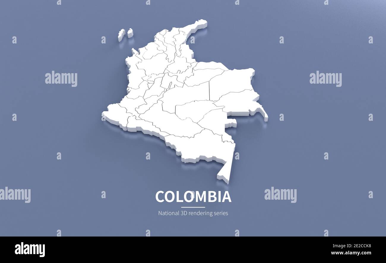 Carte de Colombie. cartes de rendu 3d des pays Photo Stock - Alamy