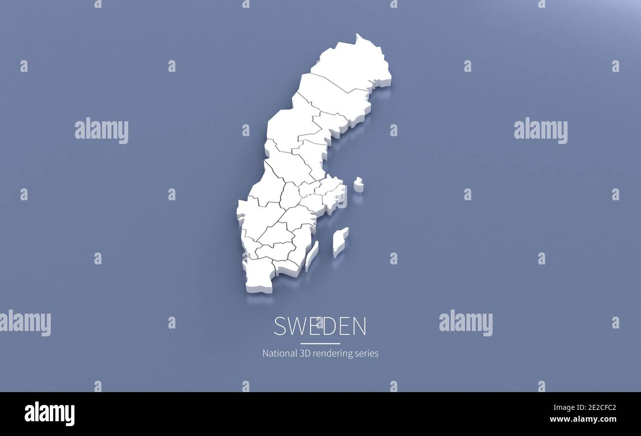 Carte de la Suède. cartes de rendu 3d des pays Photo Stock - Alamy