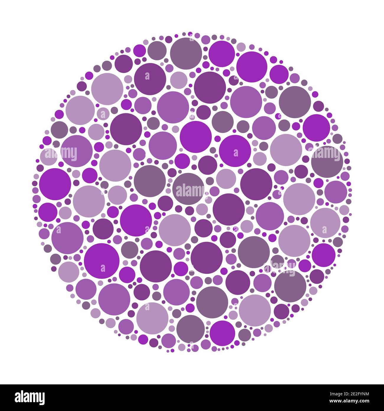 Cercle composé de points dans des tons de violet. Illustration ...