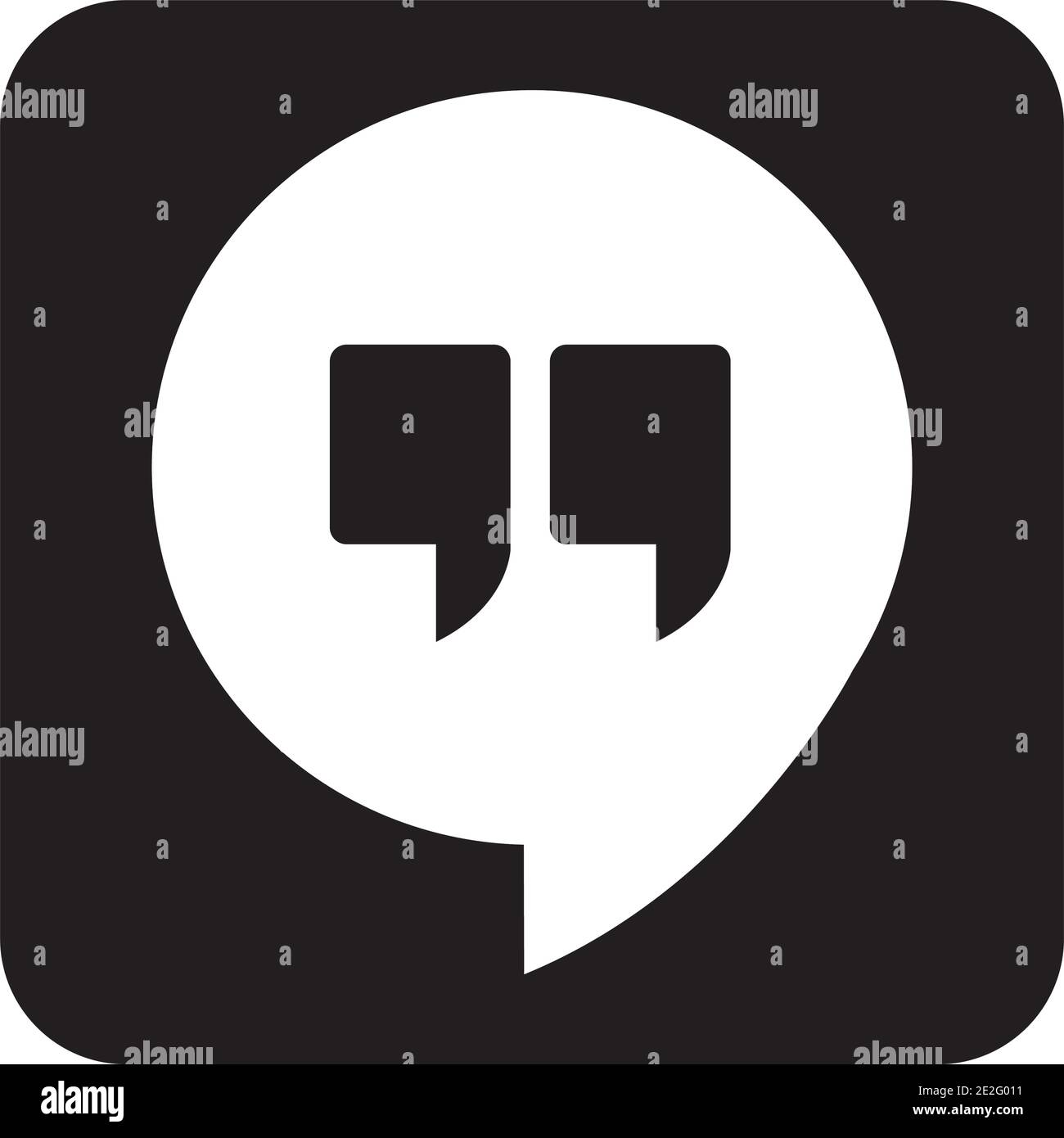 Icône de symbole de logo Hangouts sur fond blanc, motif silhouette ...