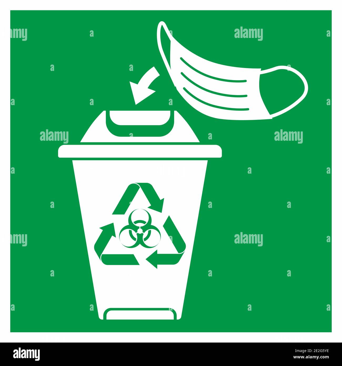 Panneau d'avertissement, informations sur l'icône Bac de mise au rebut ...