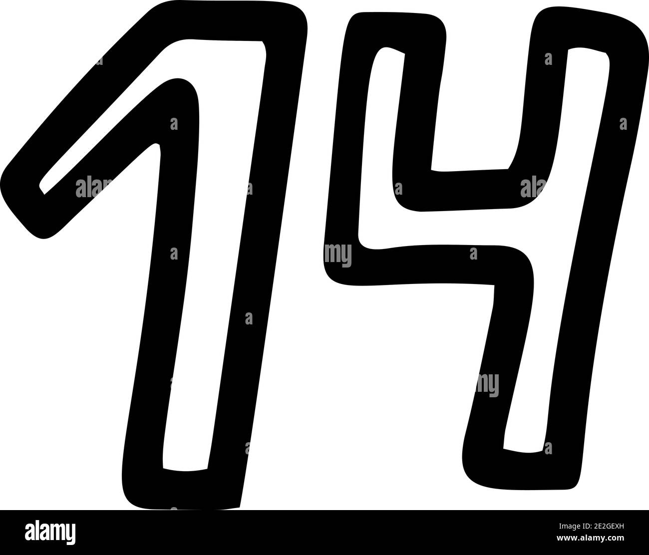Chiffre 14 Banque d'images vectorielles - Alamy