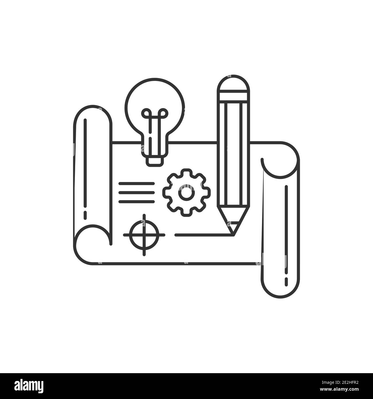 Icône de ligne noire prototype. Nouveau projet. Pictogramme pour page ...