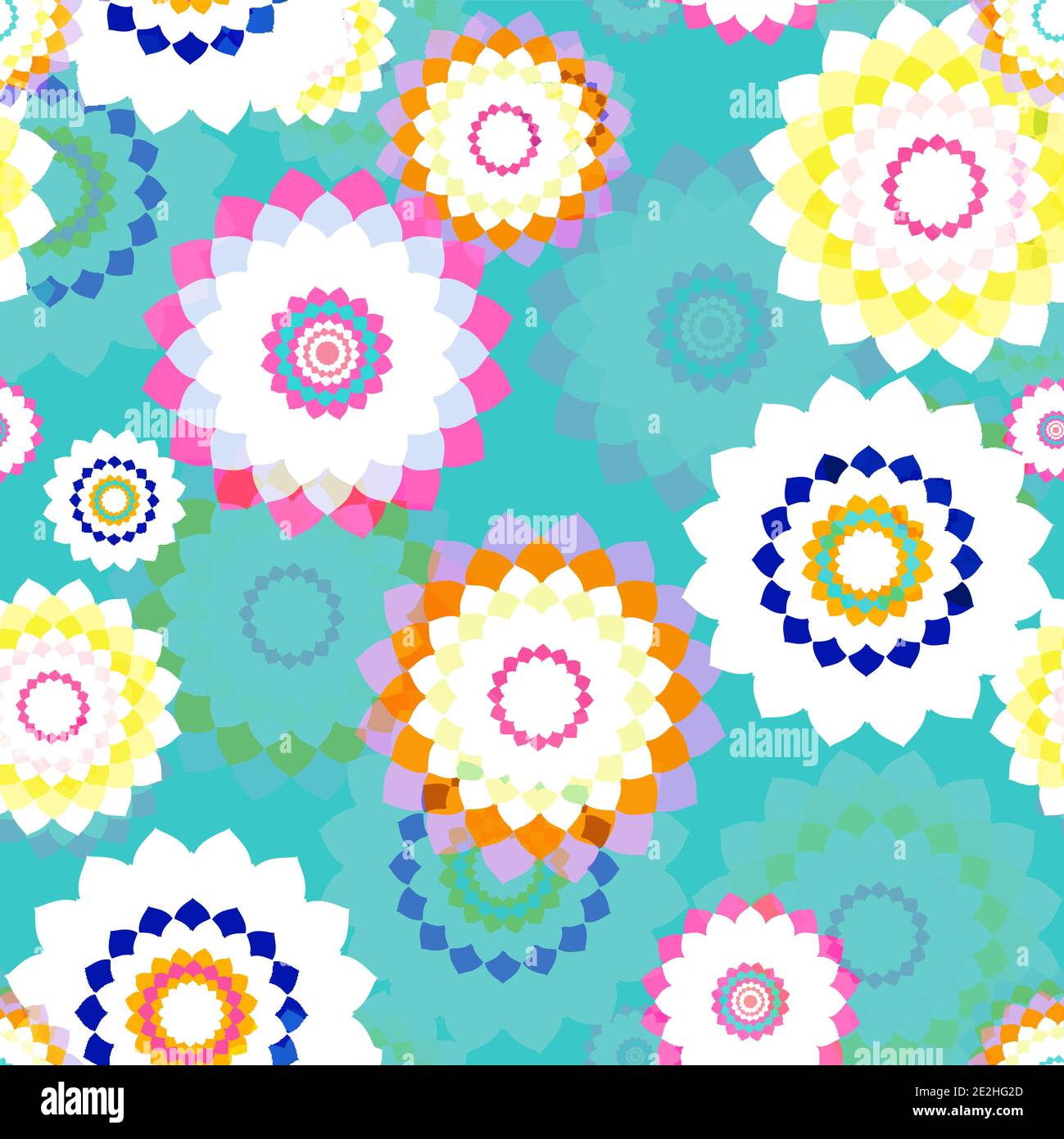 Fleurs stylisees multicolores Banque de photographies et d’images à ...