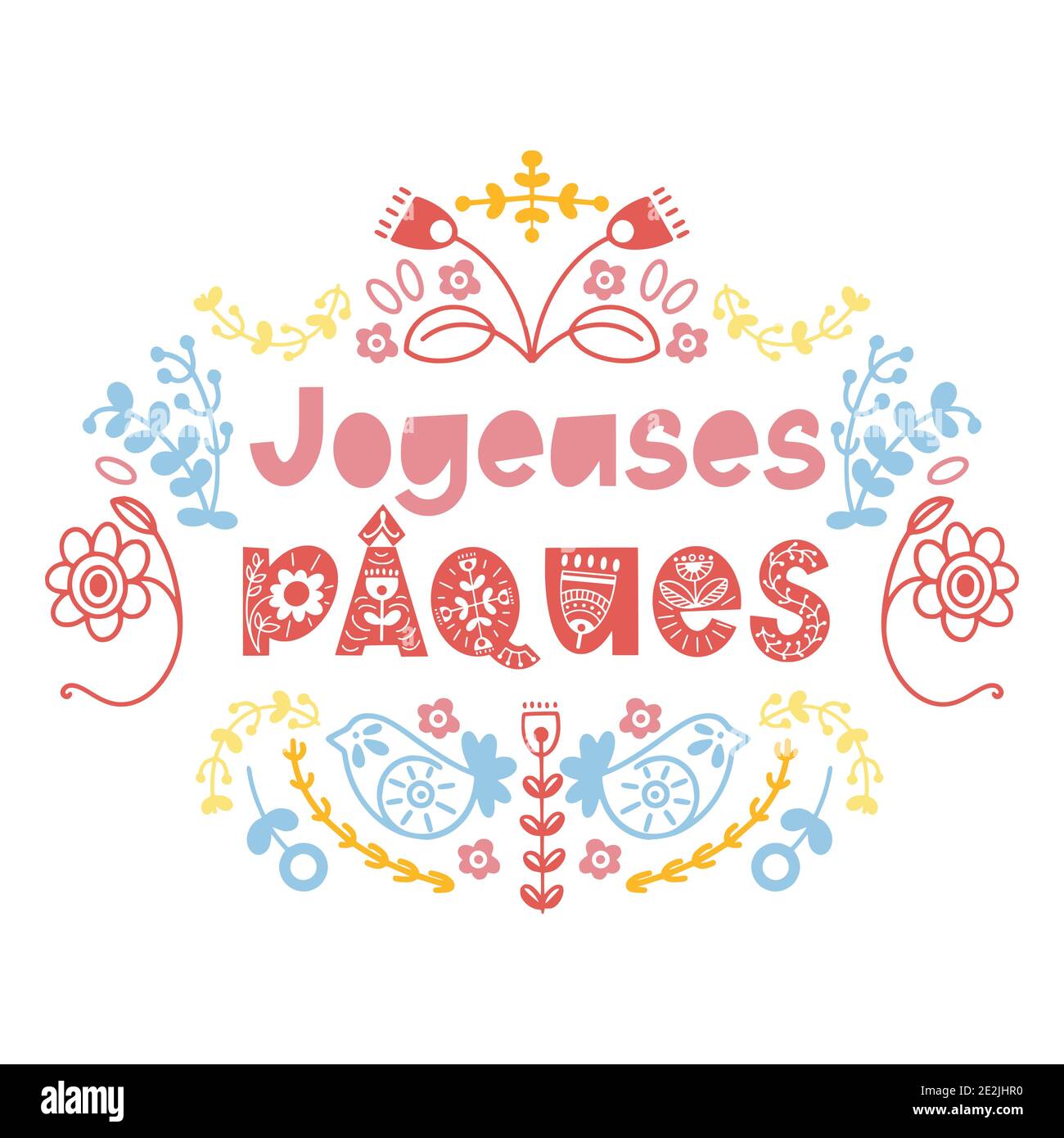 Carte de joyeuse pâques en français Banque de photographies et d’images ...