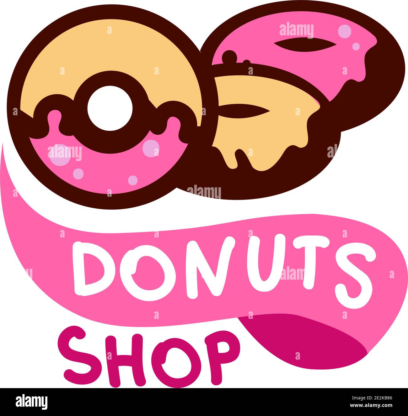 Ensemble de beignets de dessins animés isolés sur fond blanc ...