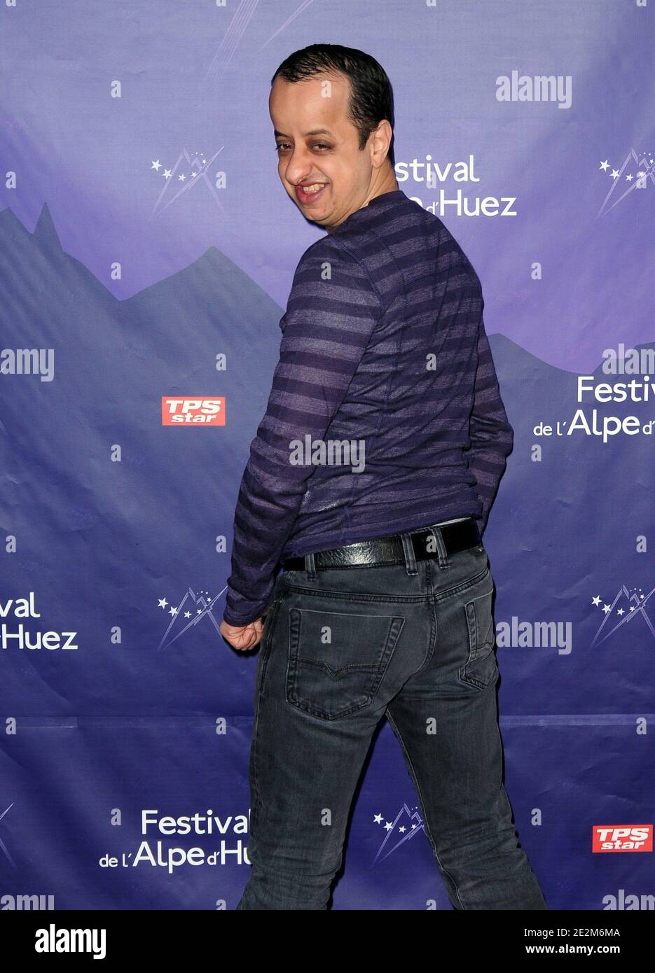 Bouder pose lors du 13ème Festival du film comique de l'Alpe d'Huez, à ...