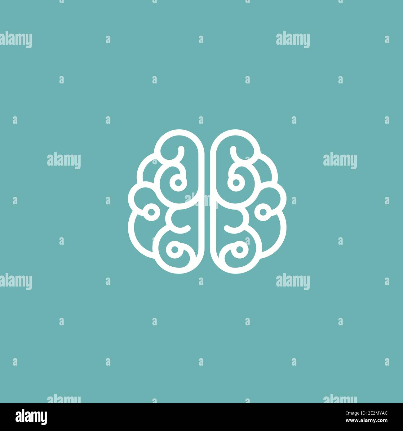 icône blanche du cerveau. Intellect, psychologie, savoir pictogramme ...