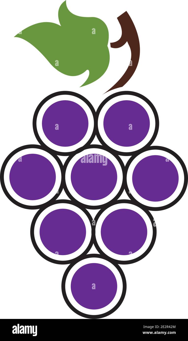 Modèle de dessin d'illustration vectorielle ICON Grapes Image ...