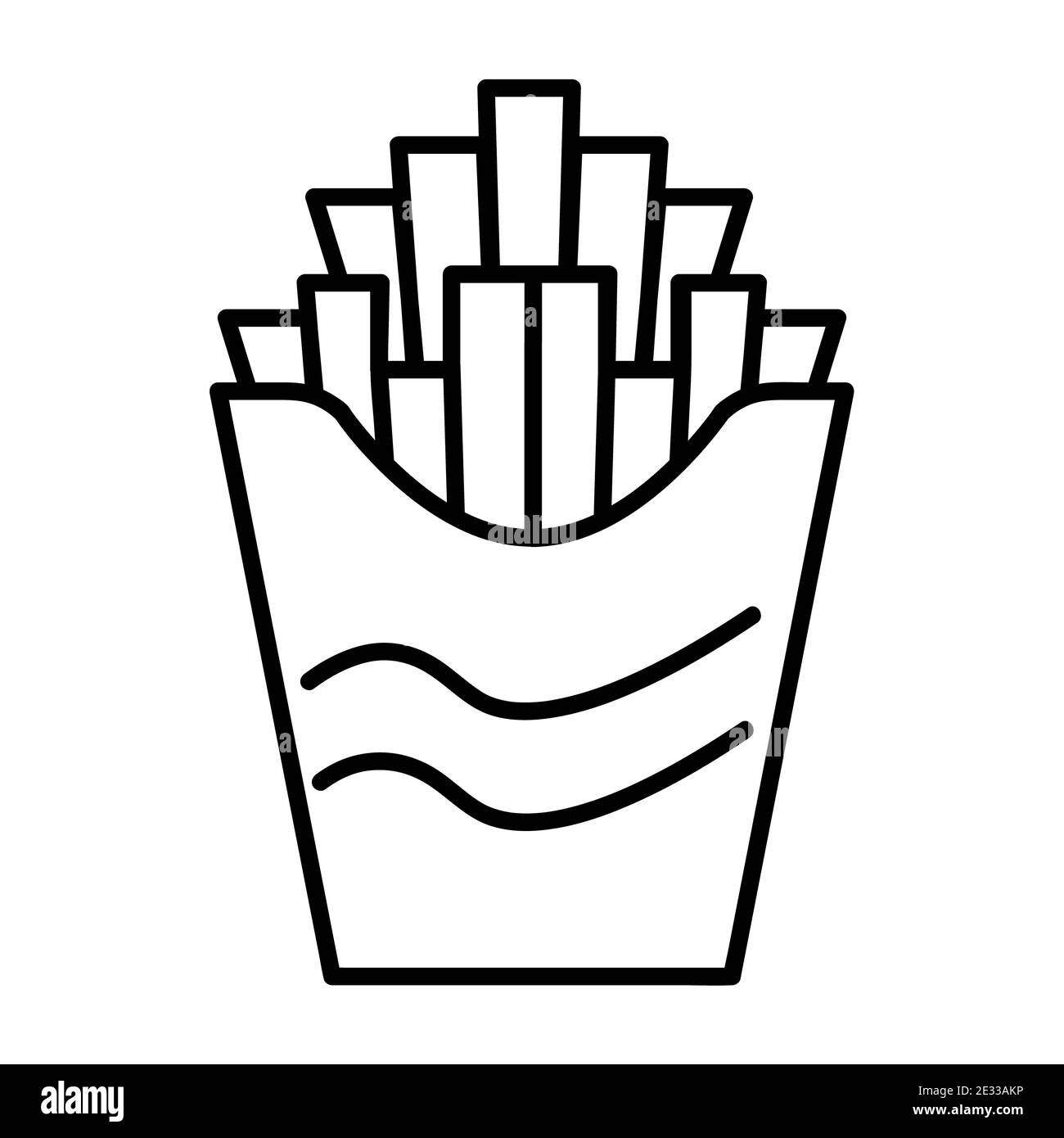 Icône frites plates. Pictogramme pour le Web. Trait. Isolé sur fond ...