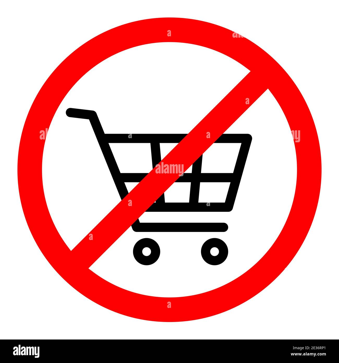 Icône de interdiction du panier. Le panier est interdit. Panneau rond ...