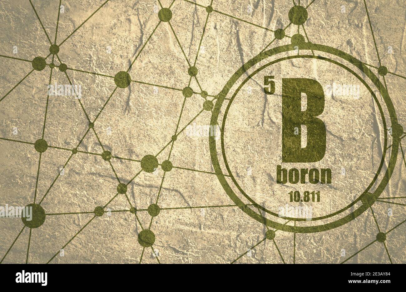 Le bore élément chimique. Signer avec le numéro atomique et la masse ...