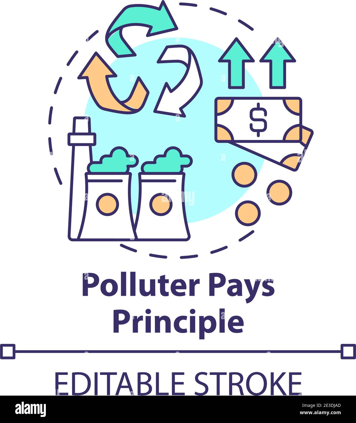 Icône du principe pollueur-payeur Image Vectorielle Stock - Alamy