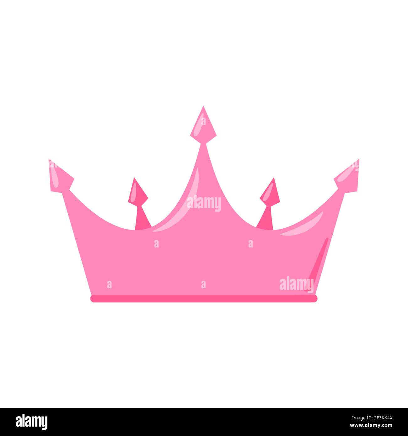 Icône de couronne rose princesse de style plat isolée sur blanc ...