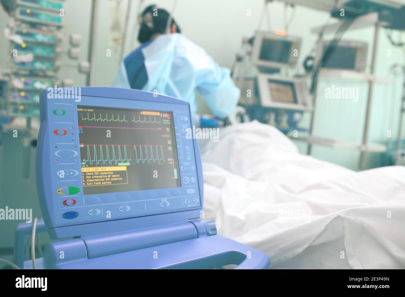 Moniteur de tracé de la fréquence cardiaque dans le service patient ...