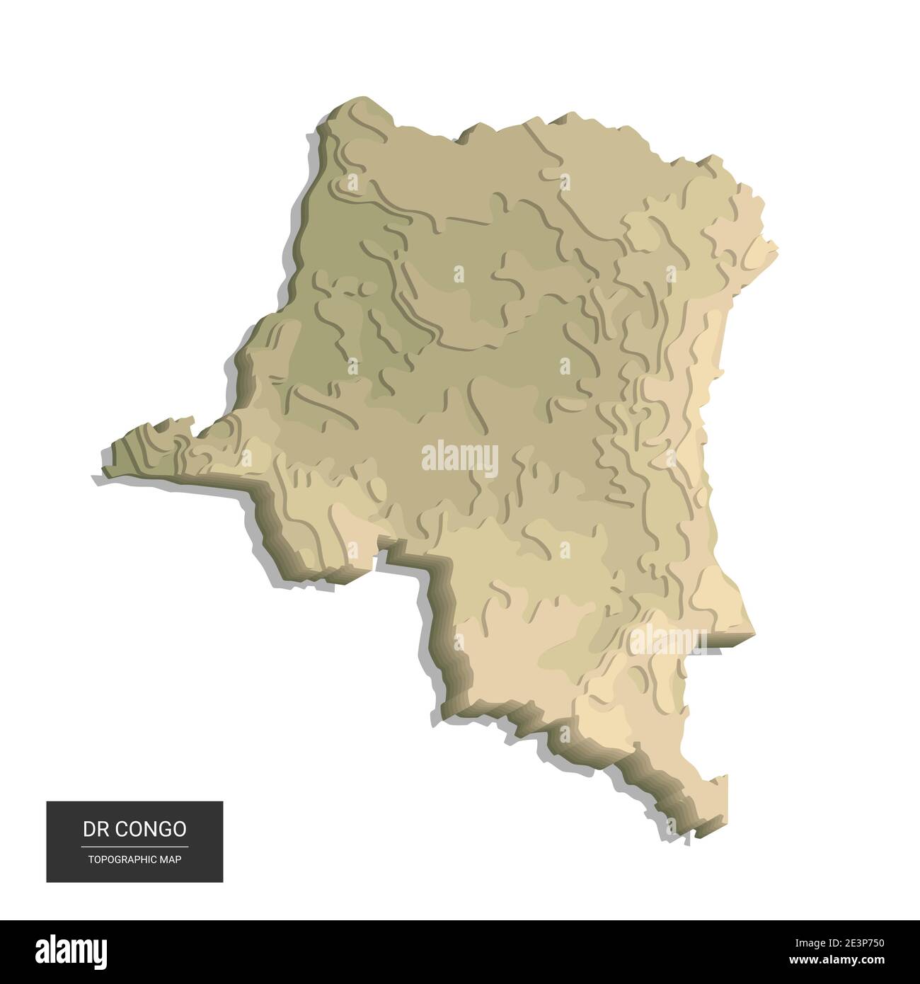 Carte de la RD Congo - carte topographique numérique haute altitude en ...